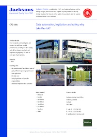 CPD – gate automation, legislation and safety | Jacksons Fencing | ESI ...