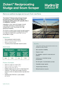 Zickert reciprocating sludge & scum scrapers | Hydro International ...