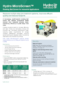Hydro MicroScreen™ for solids removal from wastewater | Hydro ...