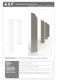 ASF 010 triangular steel bollard | Architectural Street Furnishings ...