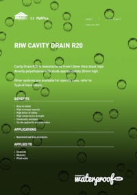 RIW Cavity Drain R20 - internal drainage membrane system | RIW | ESI ...