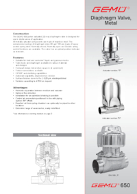 GEMÜ 650 BioStar pneumatically-operated diaphragm valve | GEMÜ Valves ...