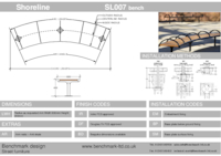 Shoreline SL007 curved stainless steel and timber bench | Benchmark ...