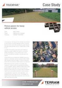 Permeable grass access road using TRUCKPAVE | Terram | ESI External Works