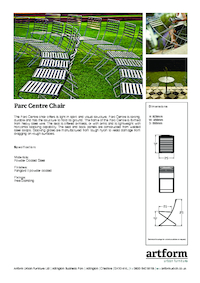 Parc Centre Chair | Artform Urban Furniture | ESI External Works