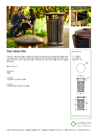 Poe Litter Bin | Artform Urban Furniture | ESI External Works