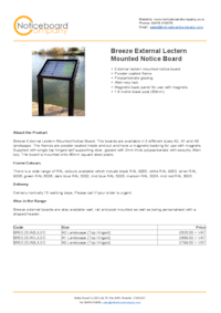 Breeze - external lectern-mounted notice board | Notice Board Company ...