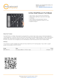 Staff In/Out Notice Boards | Notice Board Company | ESI Interior Design