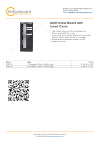 Staff In/Out Notice Boards | Notice Board Company | ESI Interior Design