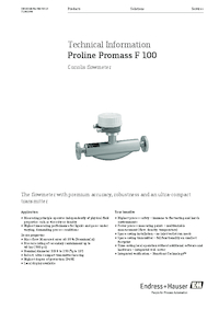 Proline Promass F 100 coriolis flowmeter | Endress+Hauser | ESI Enviropro