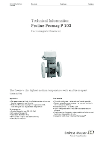 Proline Promag P 100 electromagnetic flowmeter | Endress+Hauser | ESI ...