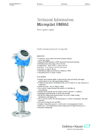 Micropilot FMR62 level measurement of aggressive liquids | Endress ...