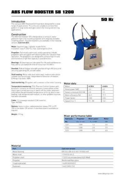 Flow booster type ABS SB | Sulzer | ESI Enviropro