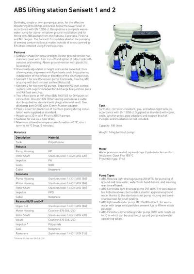 Lifting station type ABS Sanisett | Sulzer | ESI Building Services
