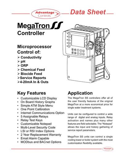 MegaTron SS water treatment controller | Advantage Controls | ESI Enviropro