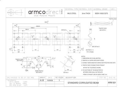 560LG bolt-down single crash barrier post | Armco Direct | ESI External ...