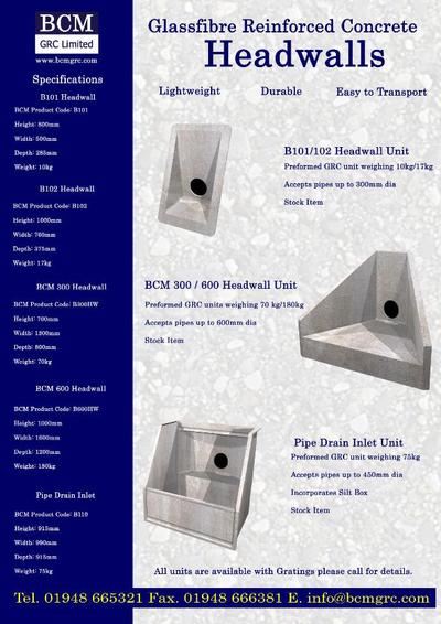 BCM 600 headwall unit | BCM GRC | ESI External Works