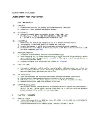 LadderUp® safety post | Bilco UK | ESI Building Design