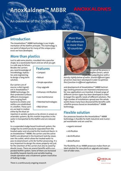 AnoxKaldnes™ MBBR technology for wastewater treatment | Veolia Water ...