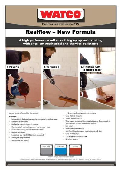 Resiflow self levelling epoxy resin coating | Watco UK | ESI Building ...
