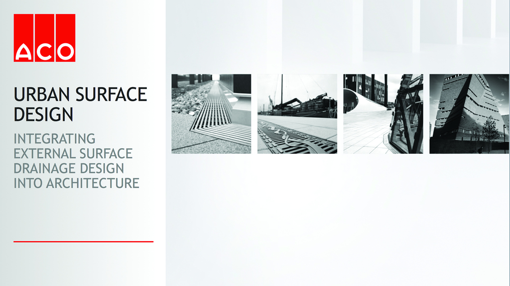 Urban surface design | ACO Water Management | ESI External Works