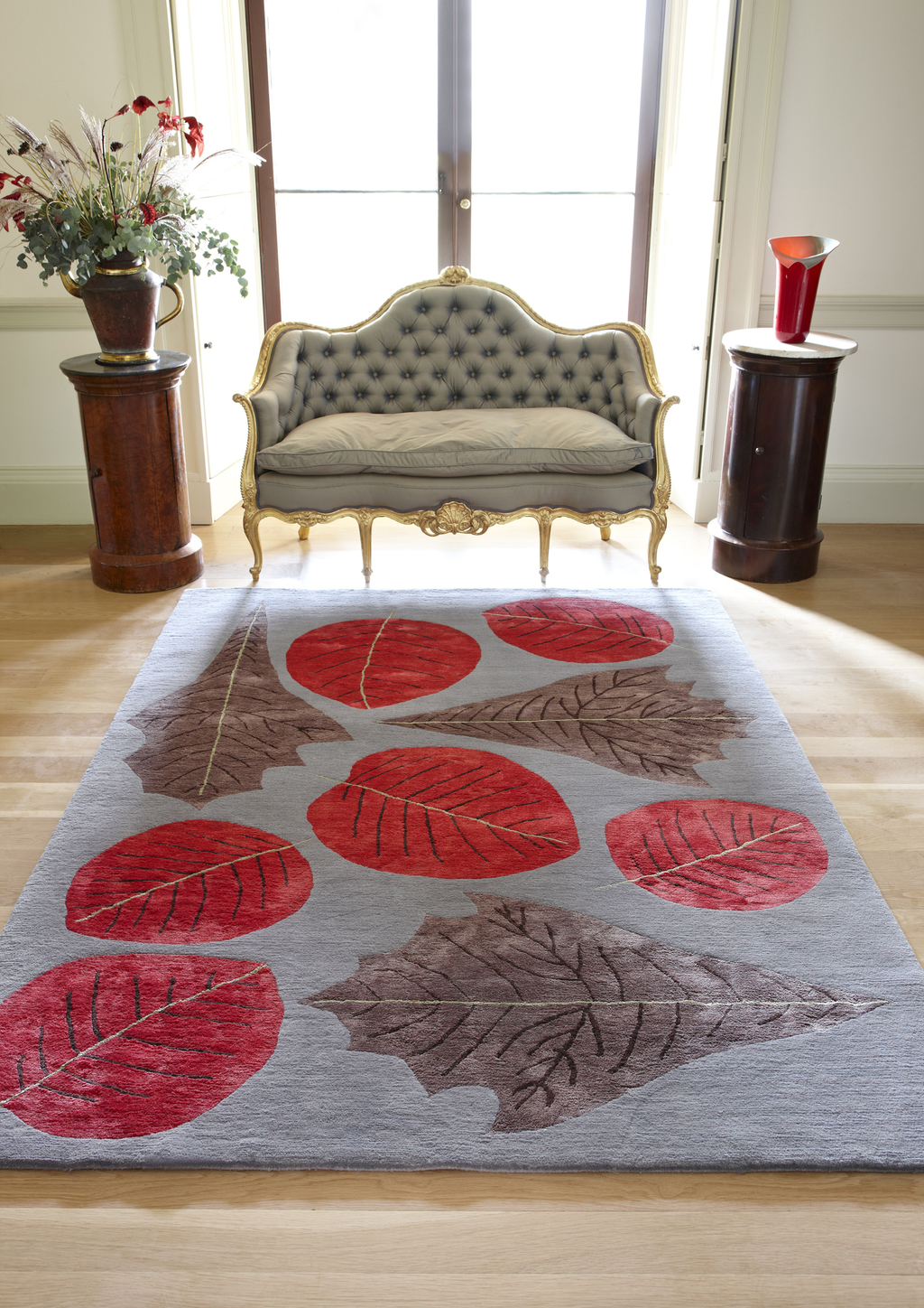 AUTUMN LEAVES bespoke hand-knotted wool and silk rug | Deirdre Dyson ...