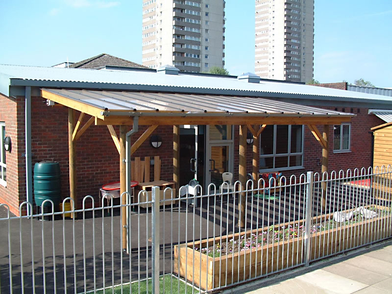 Bespoke timber and steel entrance canopies | Setter Shelters | ESI ...
