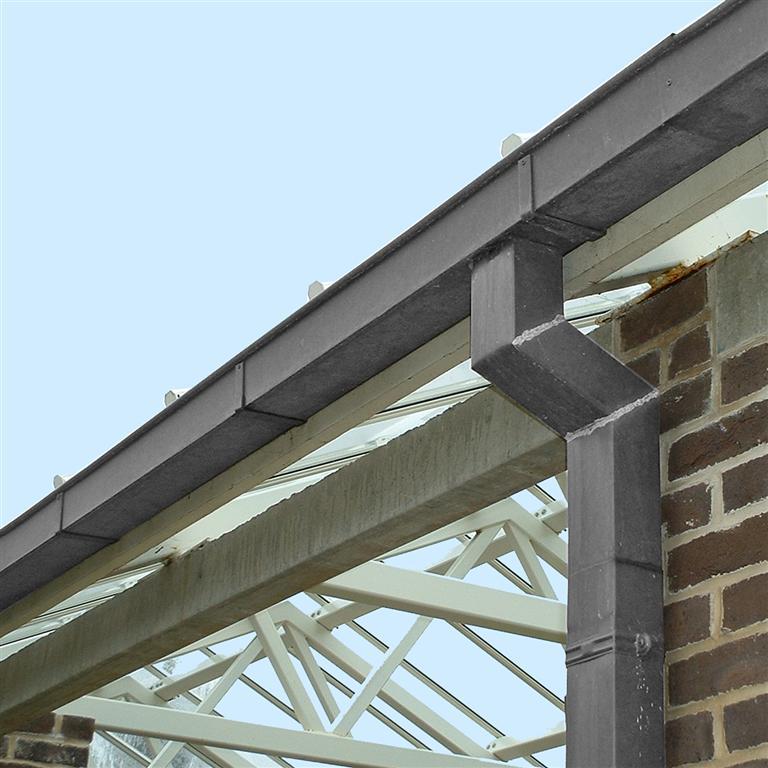 Zinc square downpipe 80mm x 80mm | Metal Gutta | ESI Building Design