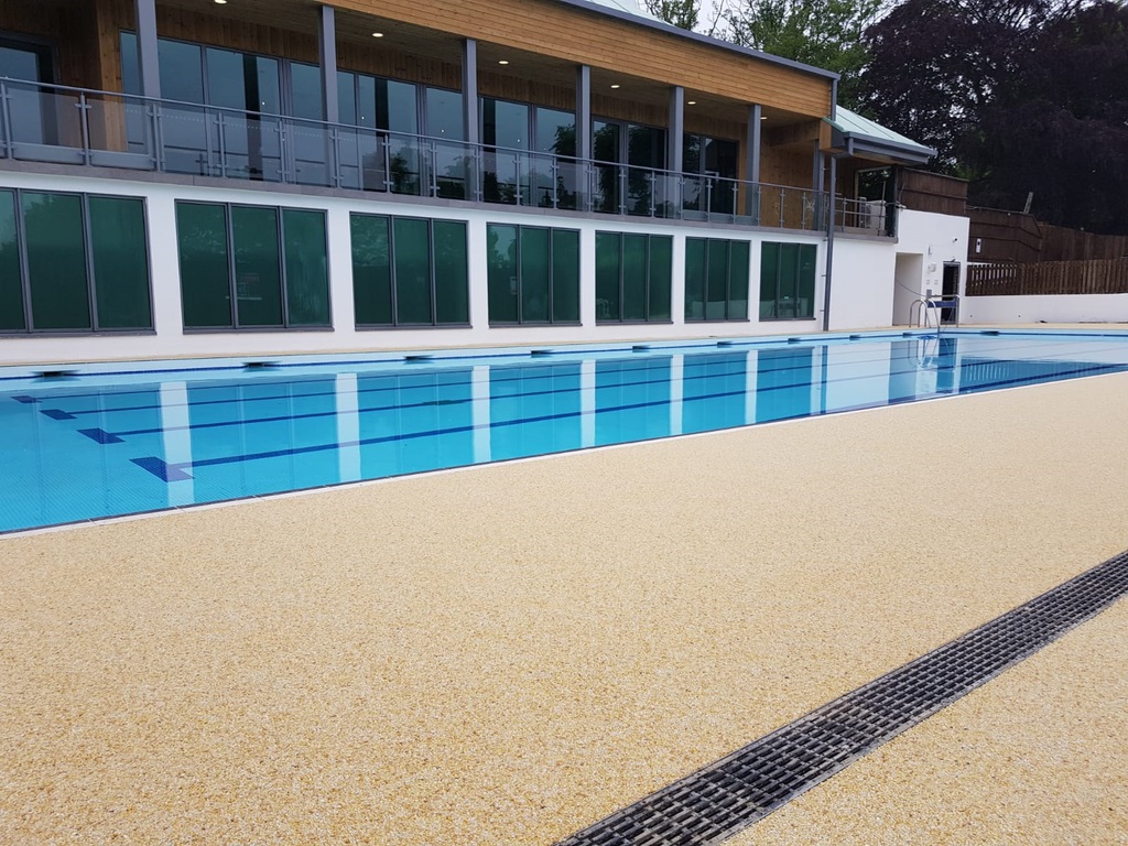 Resin bound surface for gym's swimming pool surround | Addagrip Terraco ...
