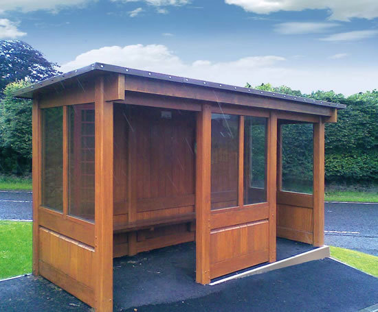 Enclosed timber bus shelters with mono-pitch roof | Littlethorpe of ...