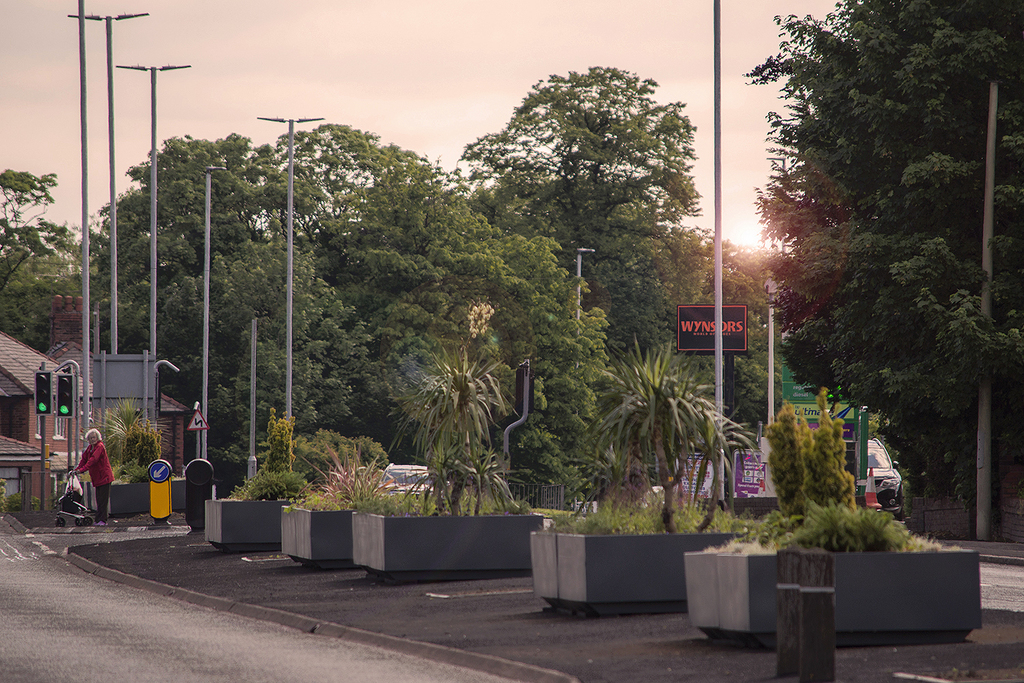 Bespoke powder-coated steel planters for highway scheme | IOTA | ESI ...