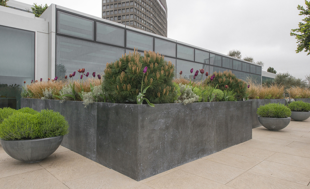 Bespoke zinc planters | IOTA | ESI External Works