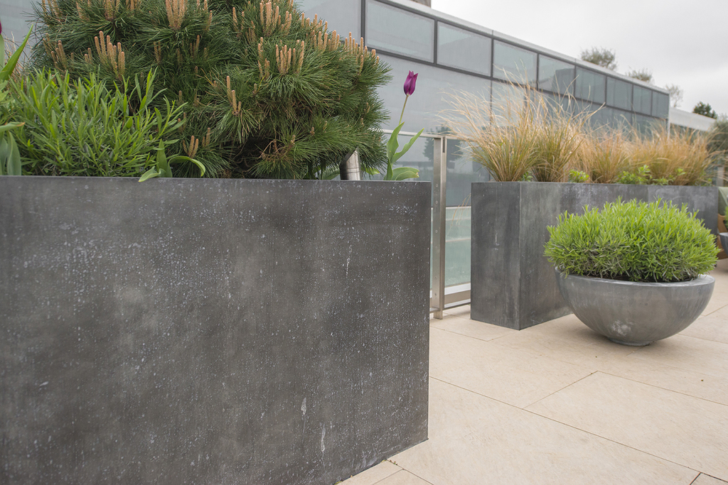 Bespoke zinc planters | IOTA | ESI External Works
