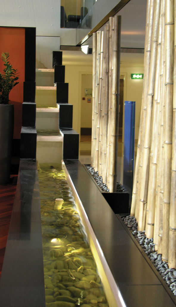 Indoor waterfall - Hilton Hotel, Heathrow | Lakes & Fountains | ESI ...