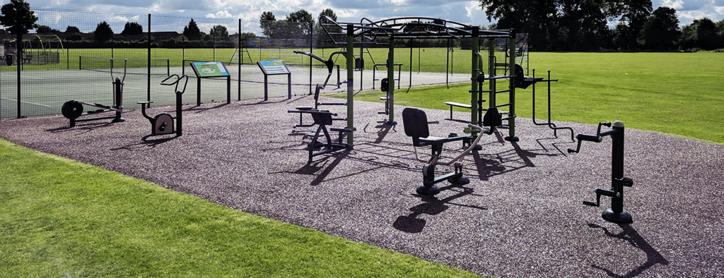 Green outdoor gym for all abilities at recreation ground | Fresh Air ...