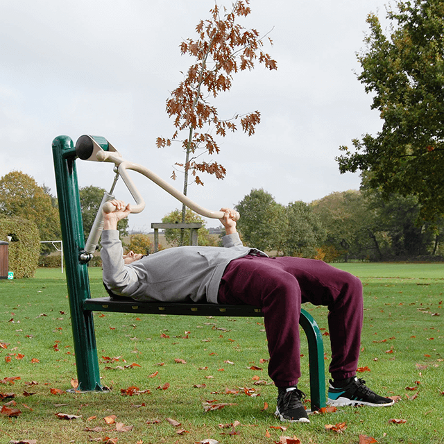 Resistance bench press - outdoor fitness station | Fresh Air Fitness ...