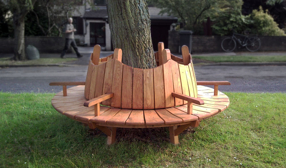 Bespoke timber tree seats | Handspring Design | ESI External Works