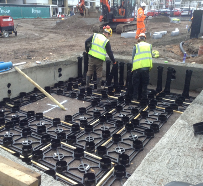 Deeproot Silva Cells tree pit installation, retail park | East Midlands ...