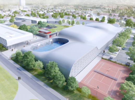 Engineered LVL timber rafters for sports complex | Metsä Wood UK | ESI ...