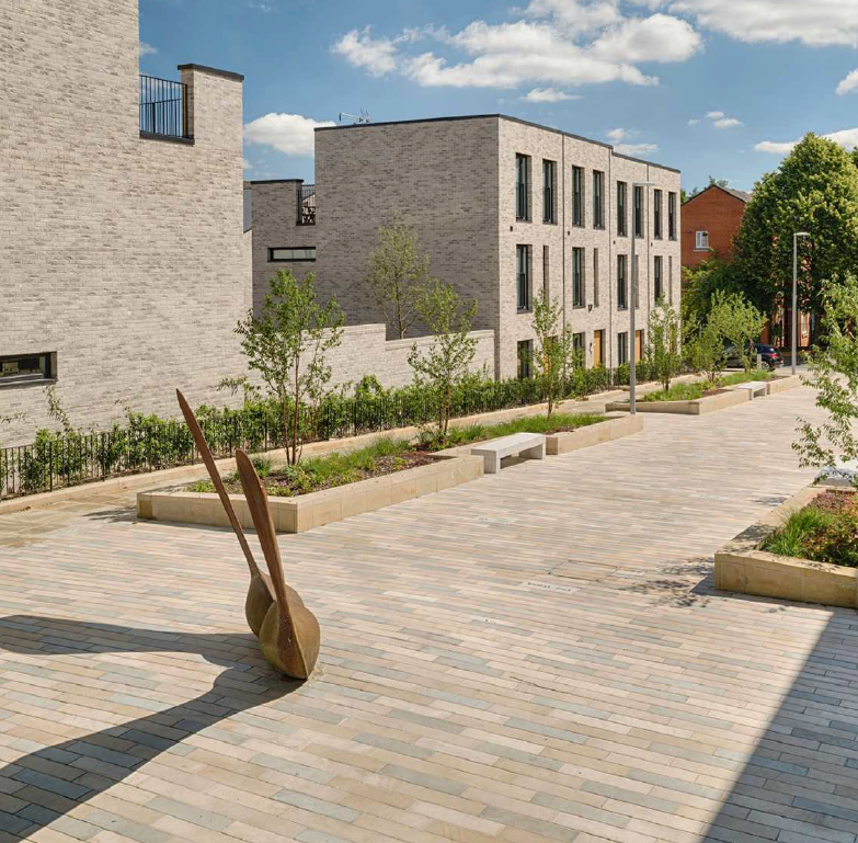 Linear natural stone paving for conservation area | Marshalls | ESI ...