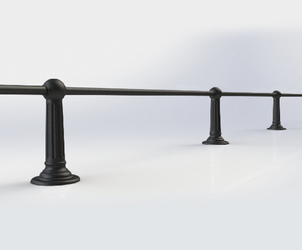 ASF Belgrave recycled cast iron knee rail post | Architectural Street ...
