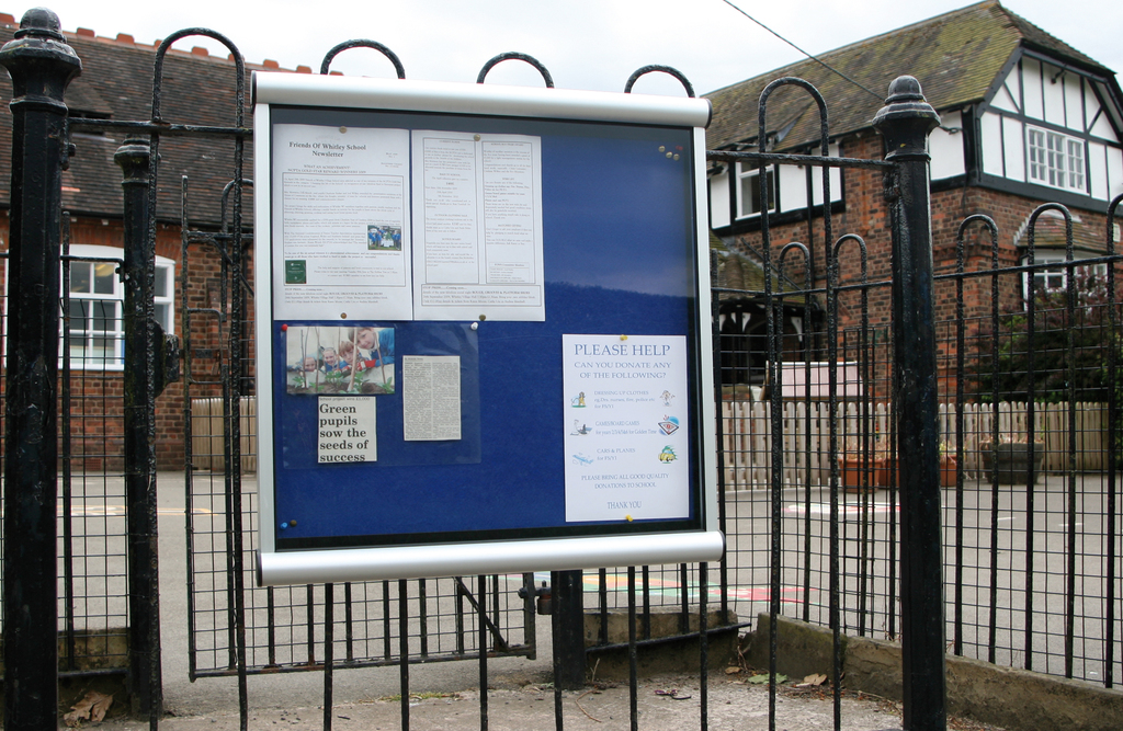 Scroll glazed noticeboards | Signscape and Signconex | ESI External Works