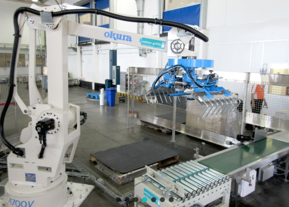 Okura Ai700 robotic palletiser | Webster Griffin | ESI Enviropro
