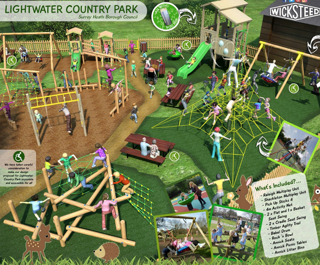 Timber activity playground for Lightwater Country Park | Wicksteed ...