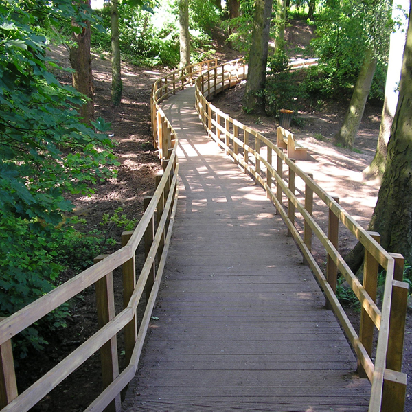 Hardwood timber raised boardwalks | Woodscape | ESI External Works