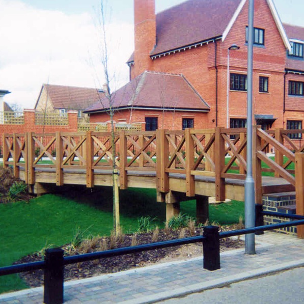 Cross Brace timber post and rail fencing | Woodscape | ESI External Works