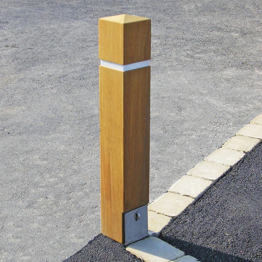 Removable hardwood timber bollard | Woodscape | ESI External Works