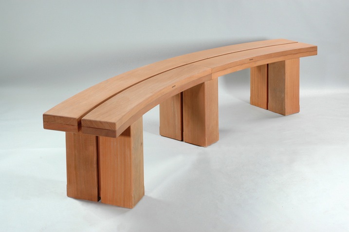Type 2 curved hardwood timber bench | Woodscape | ESI External Works