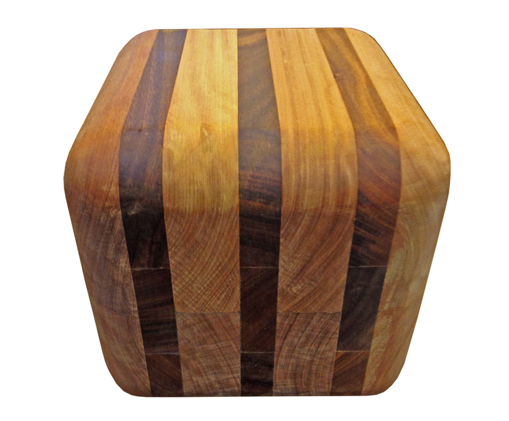 Banded Cube hardwood timber seat | Woodscape | ESI External Works