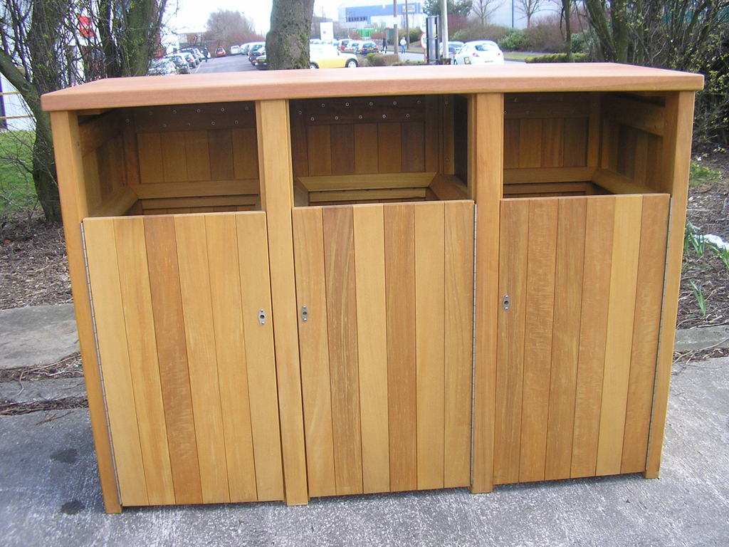 Hardwood bin shelters | Woodscape | ESI External Works